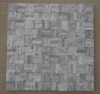 China Natural Stone Mosaic Chinese White Travertine Mosaic 305x305mm Natural Surface Finish Wall Decoration for sale