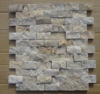China Natural Stone Mosaic Chinese Travertine Wall Mosaic 305x305mm Sheet 2.5x5cm Tiles for sale