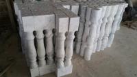 China White Marble Balustrade Guangxi Carrara Baluster Handrails Custom Sizes for sale