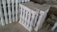 China White Marble Balustrade Guangxi Carrara Baluster Handrails Custom Sizes for sale