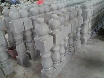 China Guangxi White Marble Baluster Balcony Balustrade Staircase Railings Custom Sizes 20mm for sale