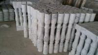 China Guangxi White Marble Balcony Baluster 90cm Height Custom Size Stone Railing for sale