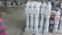 China White Marble Balustrade Guangxi Carrara Stone Staircase Railing Custom Size 20mm Thickness for sale
