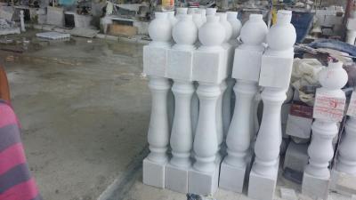 China White Marble Balustrade Guangxi Carrara Stone Staircase Railing Custom Size 20mm Thickness for sale