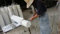 China China White Marble Pillars Garden Boulders 600x600mm Tiles Custom Sizes for sale