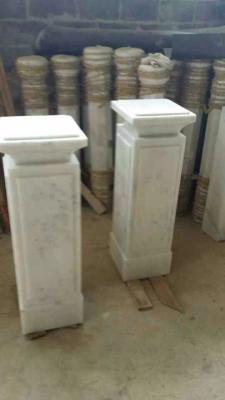 China White Marble Gate Post Guangxi Carrara Marble Pillar Custom Size 1200mm for sale
