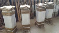 China White Marble Gate Post Guangxi Carrara Marble Pillar Custom Size 1200mm for sale