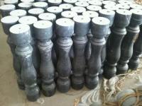 China Black Marble Balustrade Nero Marquina Stone Balcony Railing Custom Size 20mm Thick for sale