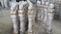 China White Marble Baluster Guangxi Stone Balustrade Staircase Railing 20mm Thickness Custom Size for sale