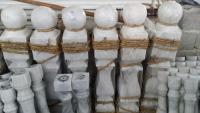 China White Marble Baluster Guangxi Stone Balustrade Staircase Railing 20mm Thickness Custom Size for sale