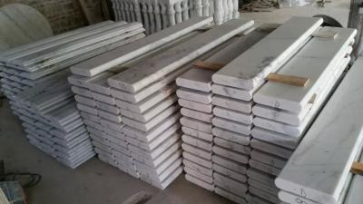China White Marble Baluster Base Guangxi Stone Plinth 100mm Custom Size for Stair Railing for sale