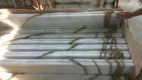 China White Marble Baluster Base Guangxi Stone Plinth 100mm Custom Size for Stair Railing for sale