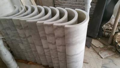 China Guangxi White Marble Doric Columns Custom Size Carrara White Marble Pillars for Architecture for sale