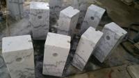 China Guangxi White Marble Car Packing Stone 600x600mm 20mm Thick China Carrara Marble Barriers for sale