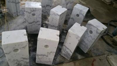 China Guangxi White Marble Car Packing Stone 600x600mm 20mm Thick China Carrara Marble Barriers for sale