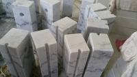 China Guangxi White Marble Car Packing Stone 600x600mm 20mm Thick China Carrara Marble Barriers for sale
