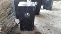 China Guangxi Black Marble Packing Stone 600x600mm Tiles Pure Black Marble Barriers for sale