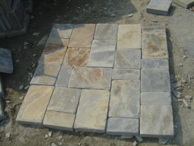 China Rust Slate Patio Pavers Multicolor Natural Stone Floor Tile 60x30x2cm Tumbled for sale