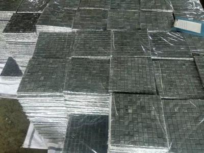 China Black Slate Mosaic Tile 305x305x10mm Natural Stone Wall and Floor Mosaic for Indoor Outdoor Decoration for sale