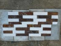 China White Quartzite & Rust Slate Stone Veneer Ledge Stone Panel Culture Stacked Stone Cladding for sale