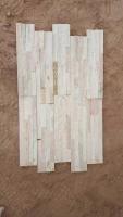 China Pink White Quartzite Stacked Stone Veneer Panel 600x150mm Ledger Stone Cladding for sale