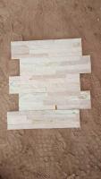 China Pink White Quartzite Stacked Stone Veneer Panel 600x150mm Ledger Stone Cladding for sale