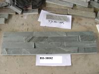 China Green Slate Ledgestone Thin Stone Veneer Panels 600x150mm Natural Split Wall Cladding for sale