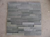 China Green Slate Ledgestone Thin Stone Veneer Panels 600x150mm Natural Split Wall Cladding for sale