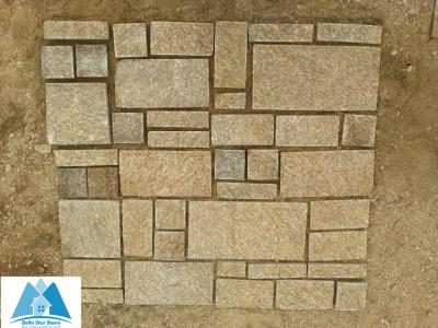 China Tiger Skin Yellow Granite Paving Sets 60x30x3cm Natural Surface Machine Cut Patio Pavers for sale