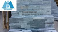 China Green Slate Cultured Stacked Stone Veneer 600x150mm Natural Split Wall Cladding for sale