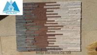 China Black Slate Purple Sandstone Yellow Quartzite Water Retaining Wall Stone Cladding 600x150mm for sale