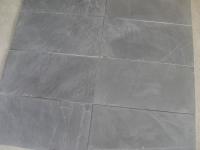 China Chinese Black Slate Patio Paver 60x60cm Brushed Surface Natural Stone Tile for Flooring for sale