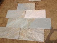 China Natural Quartzite Oyster Slate Paving Stone 60x60cm Beige Pool Coping Paver for sale