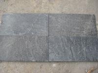 China Black Quartzite Pavers 60x60cm Natural Stone Flooring for Patio and Walkway for sale