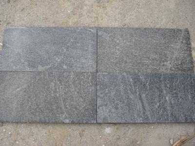 China Black Quartzite Pavers 60x60cm Natural Stone Flooring for Patio and Walkway for sale