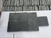 China Black Quartzite Floor Tiles 60x60cm Natural Stone Pavers High Hardness for sale