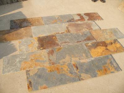 China S1120 Rusty Multicolor Slate Pavers Natural Cleft Patio Stones 30x60cm for sale