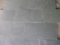 China Green Slate Floor Tiles 30x60cm Natural Split Surface Sawn Edges for Indoor Outdoor Paving for sale