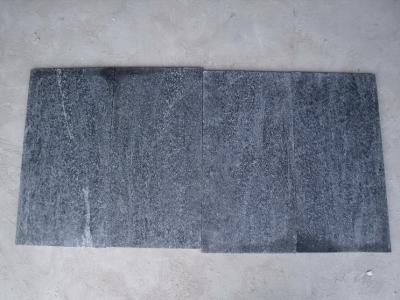 China Black Quartzite Tiles Flamed Surface 60x60cm Natural Stone Pavers for Patio Landscaping for sale