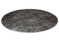China Chinese Black Slate Circle Medallion Paving Stone Natural Cleft Surface 600mm Diameter for sale