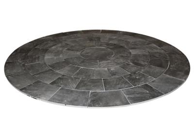 China Chinese Black Slate Circle Medallion Paving Stone Natural Cleft Surface 600mm Diameter for sale