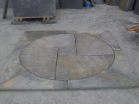 China Rusty Multicolor Slate Medallion Floor Tile Set Square Pattern Natural Paving Stone for sale