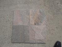 China Pink Quartzite Floor Tiles Flamed Surface 60x60cm Natural Stone Pavers for Indoor Outdoor for sale