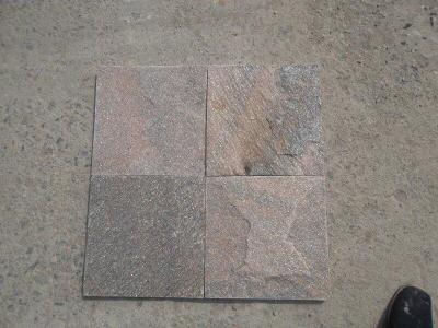 China Pink Quartzite Floor Tiles Flamed Surface 60x60cm Natural Stone Pavers for Indoor Outdoor for sale