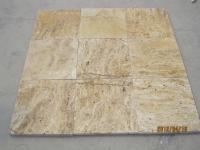 China Golden Yellow Travertine Tiles 10mm Natural Paving Stone Polished Honed Brushed for Indoor Outdoor for sale