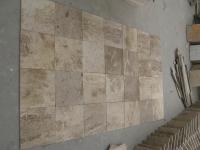 China Coffee Travertine Tiles 10mm Natural Stone Paving for Indoor Outdoor Wall Floor for sale