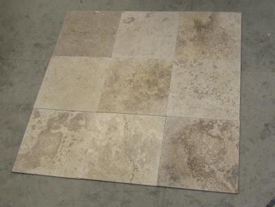 China Coffee Travertine Tiles 10mm Natural Stone Paving for Indoor Outdoor Wall Floor for sale