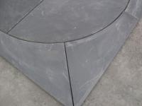 China Black Slate Medallion Square Pattern Plaza Floor Paving Stone 30x30cm Natural Cleft for sale