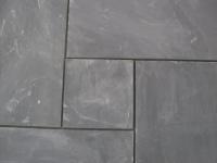 China Black Slate Medallion Square Pattern Plaza Floor Paving Stone 30x30cm Natural Cleft for sale