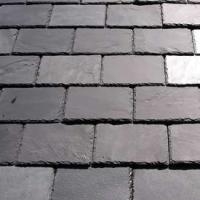 China Dark Grey Black Slate Roof Tiles 400x250mm Natural Split Stone Roofing Material ASTM Certified for sale